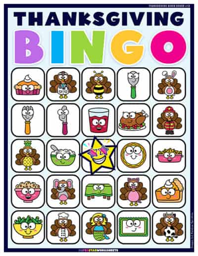 Thanksgiving BINGO - Superstar Worksheets