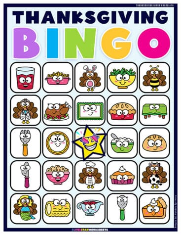Thanksgiving BINGO - Superstar Worksheets