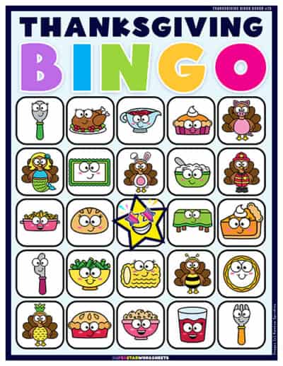 Thanksgiving BINGO - Superstar Worksheets