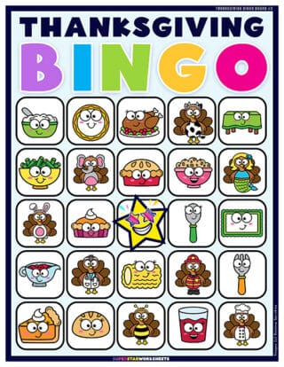 Thanksgiving BINGO - Superstar Worksheets