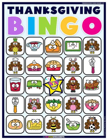 Thanksgiving BINGO - Superstar Worksheets