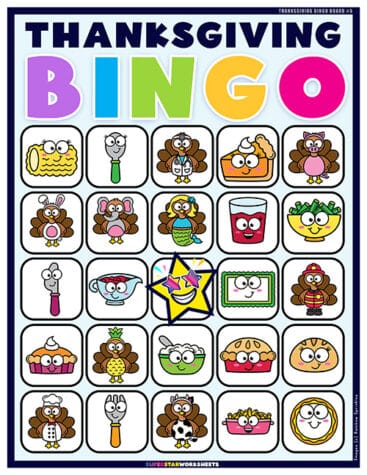 Thanksgiving BINGO - Superstar Worksheets