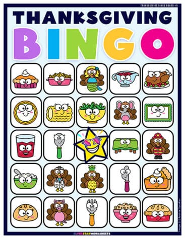 Thanksgiving BINGO - Superstar Worksheets