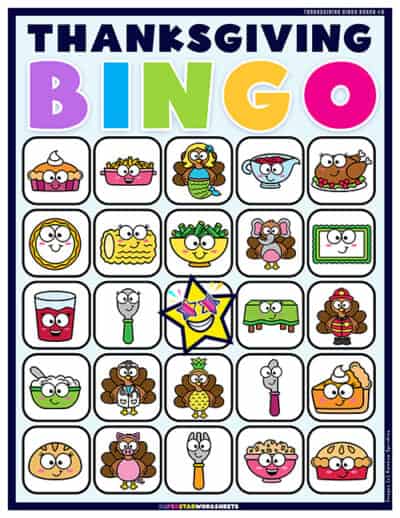 Thanksgiving BINGO - Superstar Worksheets