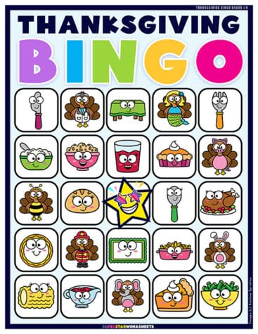 Thanksgiving BINGO - Superstar Worksheets