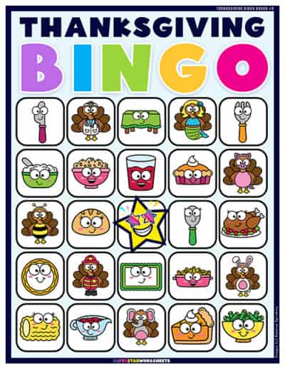 Thanksgiving BINGO - Superstar Worksheets