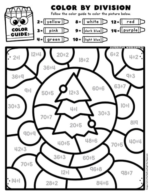 Winter Color by Number - Superstar Worksheets