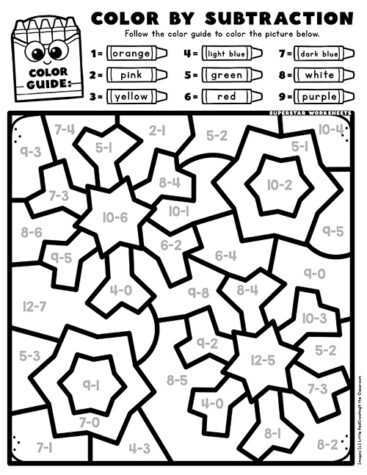 Winter Color by Number - Superstar Worksheets