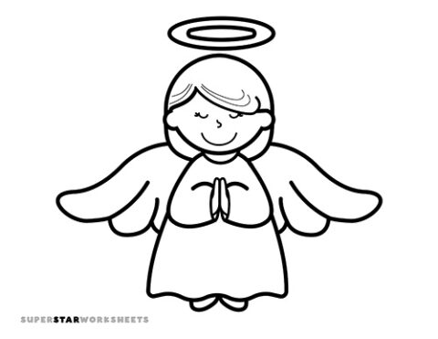 Angel Template (Free Printables) - Superstar Worksheets