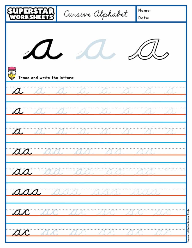 Cursive Handwriting - Superstar Worksheets
