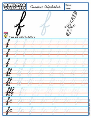 Cursive Handwriting - Superstar Worksheets