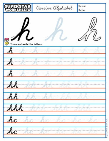 Cursive Handwriting - Superstar Worksheets