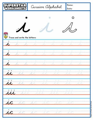 Cursive Handwriting - Superstar Worksheets