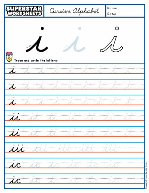 Cursive Handwriting - Superstar Worksheets