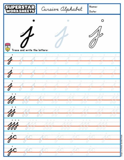 Cursive Handwriting - Superstar Worksheets