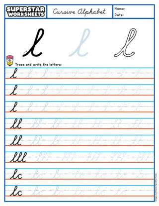 Cursive Handwriting - Superstar Worksheets