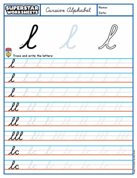 Cursive Handwriting - Superstar Worksheets