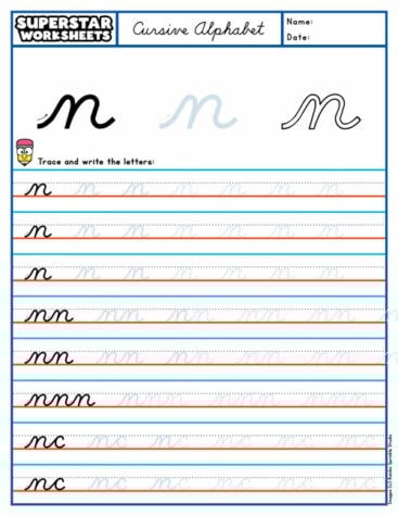 Cursive Handwriting - Superstar Worksheets