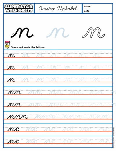 Cursive Handwriting - Superstar Worksheets
