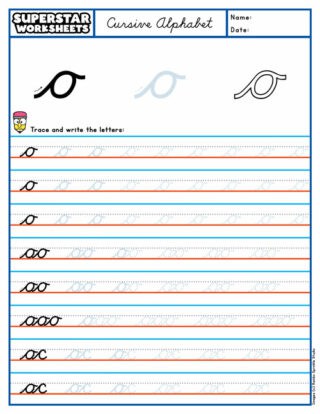 Cursive O - Superstar Worksheets