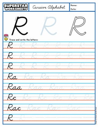 Cursive R - Superstar Worksheets