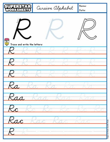 Cursive R - Superstar Worksheets