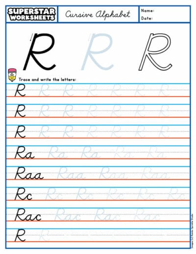 Cursive R - Superstar Worksheets