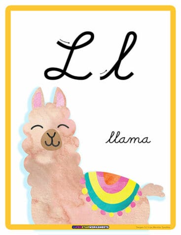 Cursive L - Superstar Worksheets