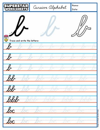 Cursive Handwriting - Superstar Worksheets