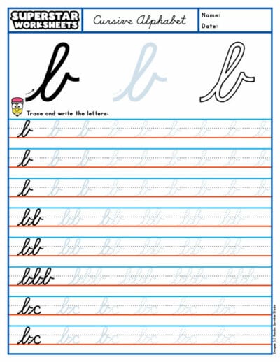 Cursive Handwriting - Superstar Worksheets