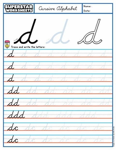 Cursive Handwriting - Superstar Worksheets