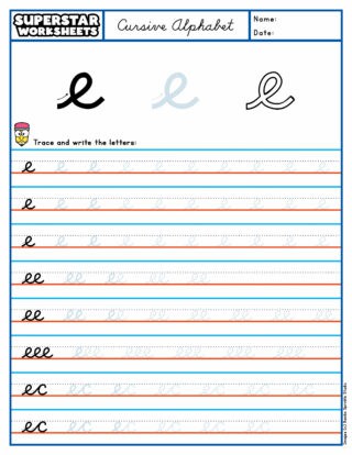 Cursive Handwriting - Superstar Worksheets