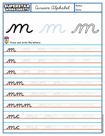 Cursive Handwriting - Superstar Worksheets