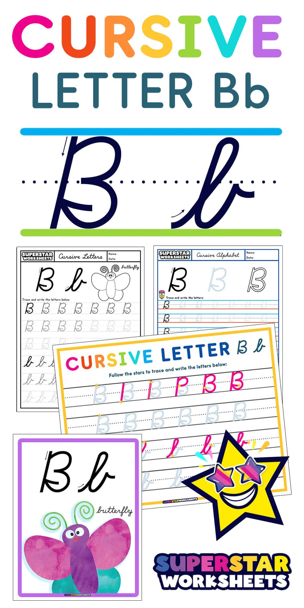 Cursive B - Superstar Worksheets
