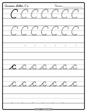 Cursive C - Superstar Worksheets