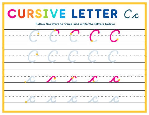 Cursive C - Superstar Worksheets