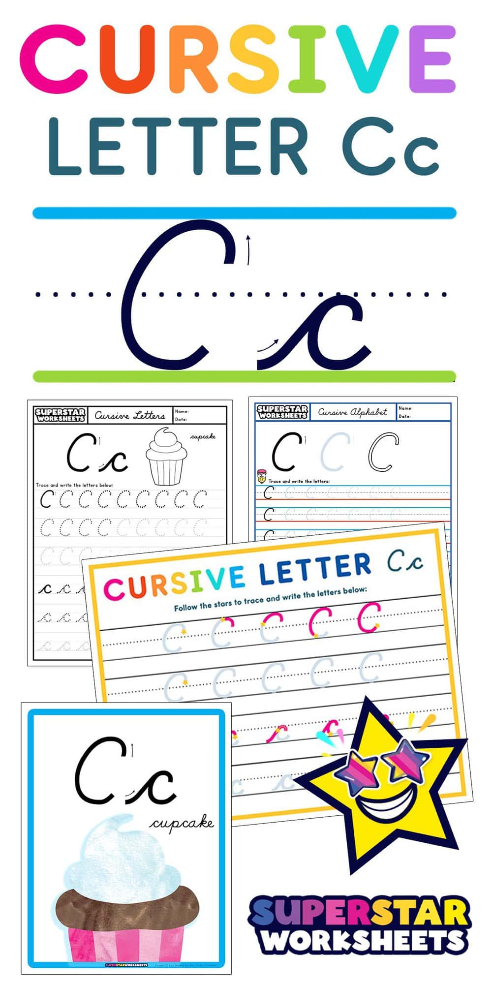 Cursive C - Superstar Worksheets