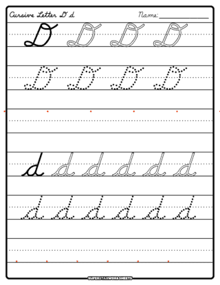Cursive Writing Practice Worksheets - Superstar Worksheets