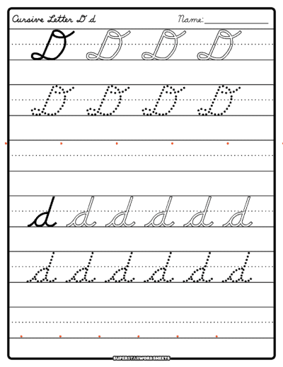 Cursive Writing Practice Worksheets - Superstar Worksheets