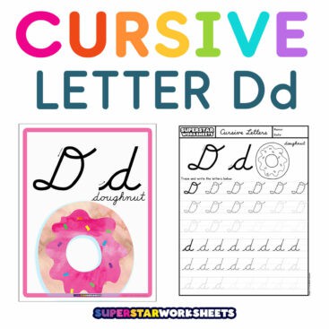 Cursive D - Superstar Worksheets