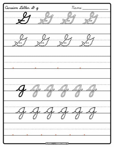 Cursive Writing Practice Worksheets - Superstar Worksheets