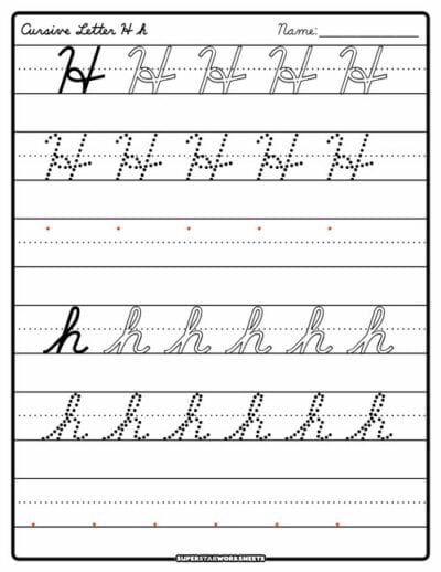 Cursive Writing Practice Worksheets - Superstar Worksheets