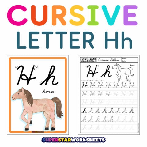 Cursive H - Superstar Worksheets