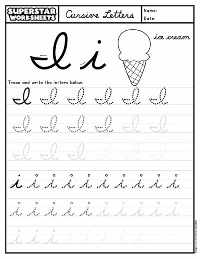 Cursive I - Superstar Worksheets