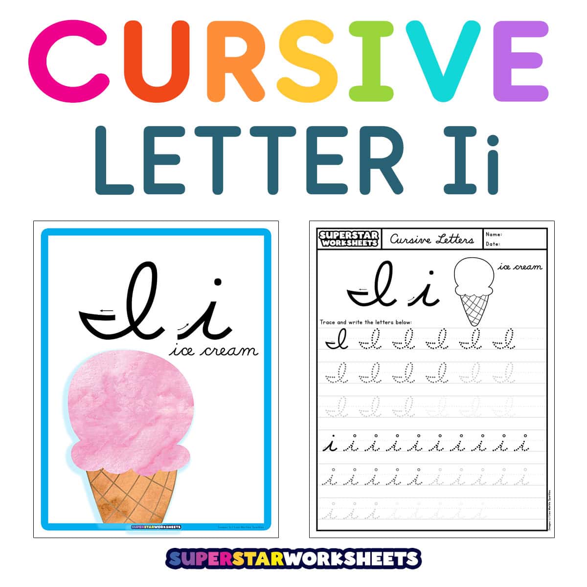 Cursive I - Superstar Worksheets