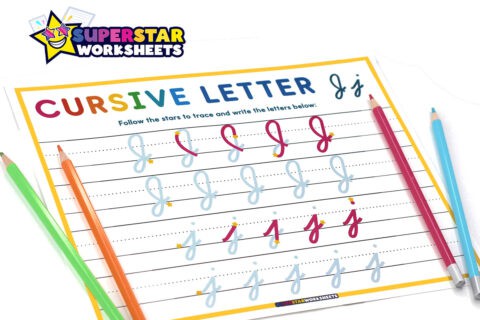 Cursive J - Superstar Worksheets