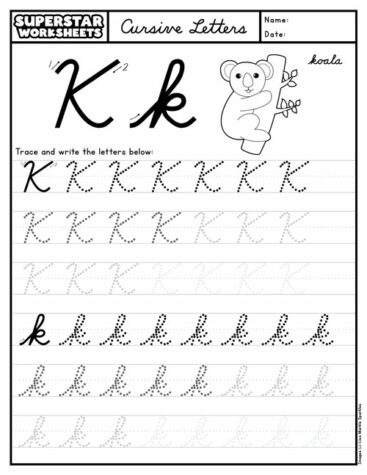 Cursive Alphabet Worksheets - Superstar Worksheets