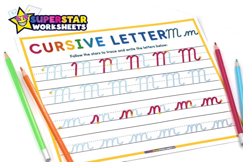 Cursive M - Superstar Worksheets