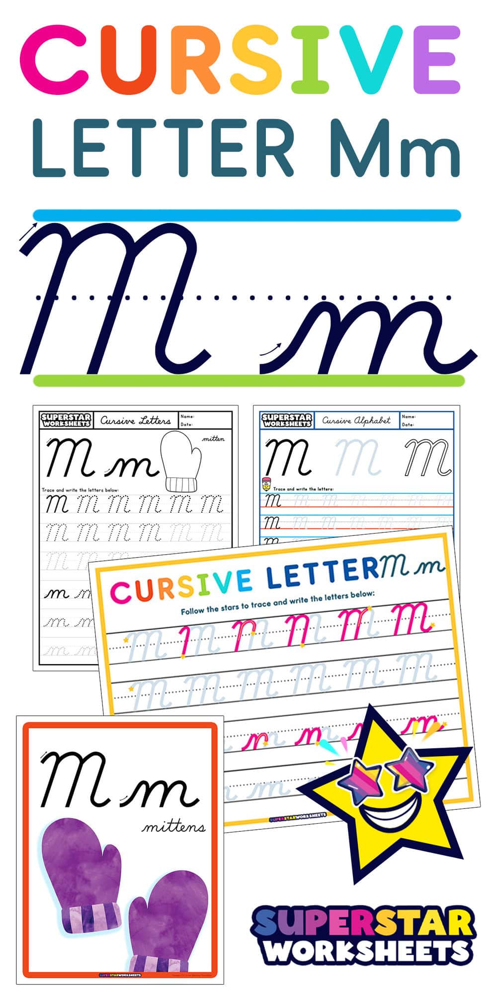 Cursive M - Superstar Worksheets