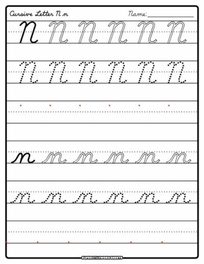 Cursive Writing Practice Worksheets - Superstar Worksheets